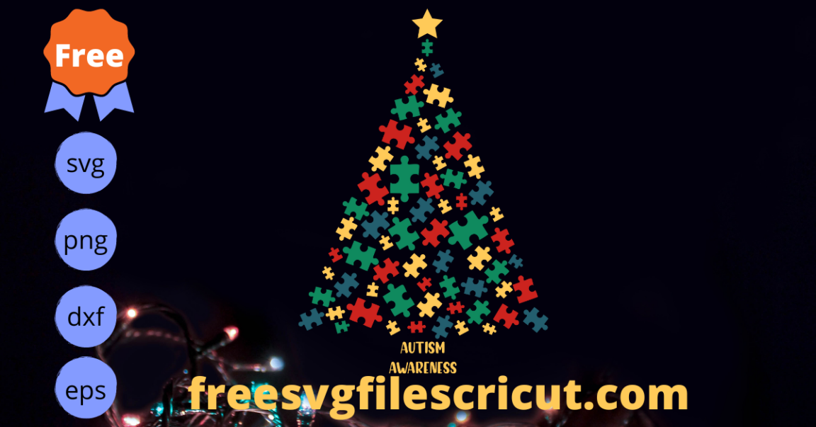 Free Autism Awareness Christmas Tree Svg, Free Christmas Svg, Free Xmas ...