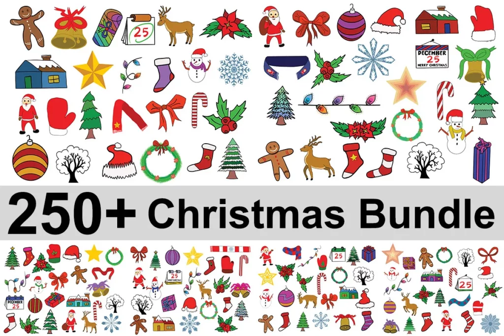 250 Christmas Elements Svg Bundle - free svg files for cricut