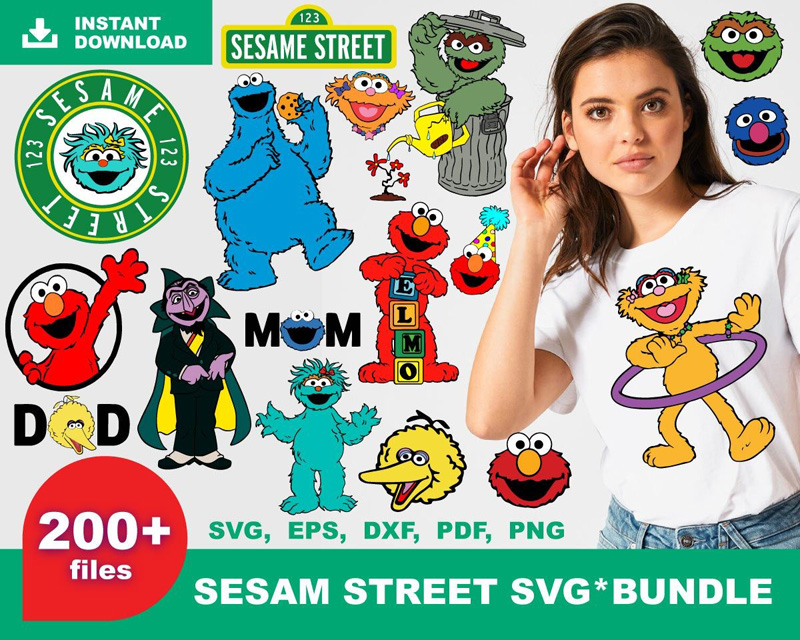 200+ Bundle Sesame Street SVG - free svg files for cricut