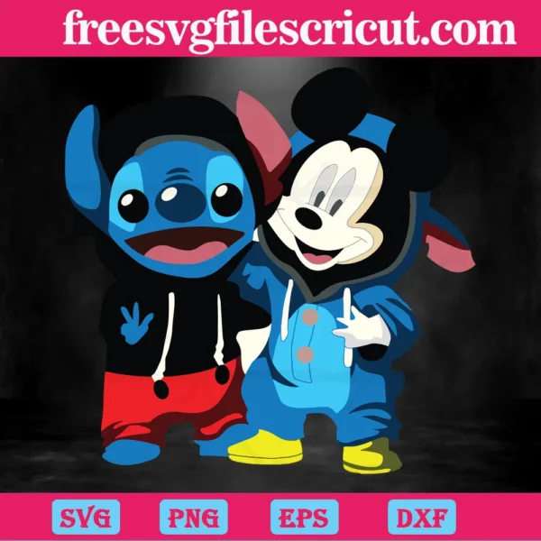 Baby Stitch And Mickey Mouse Svg - free svg files for cricut