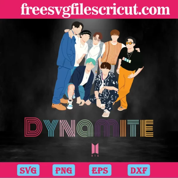 BTS Members Dynamite Logo, Cutting File SVG PNG EPS DXF - free svg ...