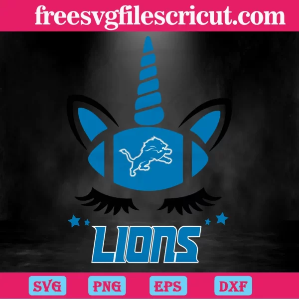 Detroit Lions Unicorn Football Team Super Bowl, Scalable Vector Graphics - free svg files for cricut