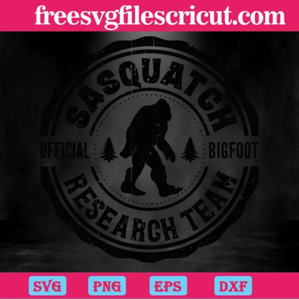 Sasquatch Research Team Bigfoot Outdoor Hunting, Black And White Svg Png Dxf Eps - free svg ...