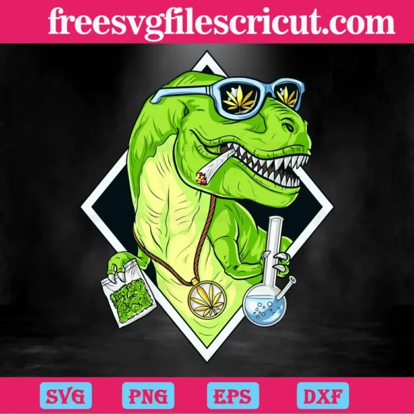 T-Rex Dinosaur Stone Weed Hippie Svg Files For Vinyl - free svg files ...