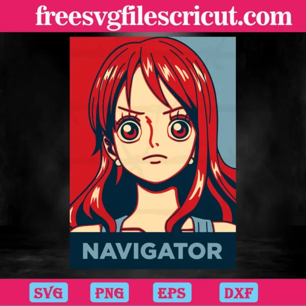 Nami Navigator One Piece Anime, Svg Png Dxf Eps Cricut Files - free svg ...