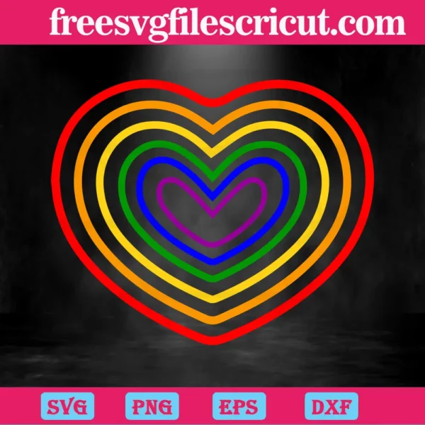 Pride Rainbow Heart Lgbt, Cutting File Svg - free svg files for cricut