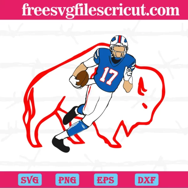 Buffalo Bills 17 Josh Allen Rugby Ball, Svg Png Dxf Eps Digital Files ...
