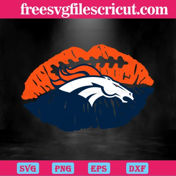 Denver Broncos Nfl Lips, Svg Clipart - free svg files for cricut