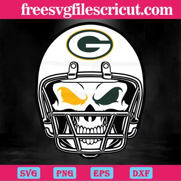 Green Bay Packers Skull Helmet, Svg Png Dxf Eps Digital Download - free ...