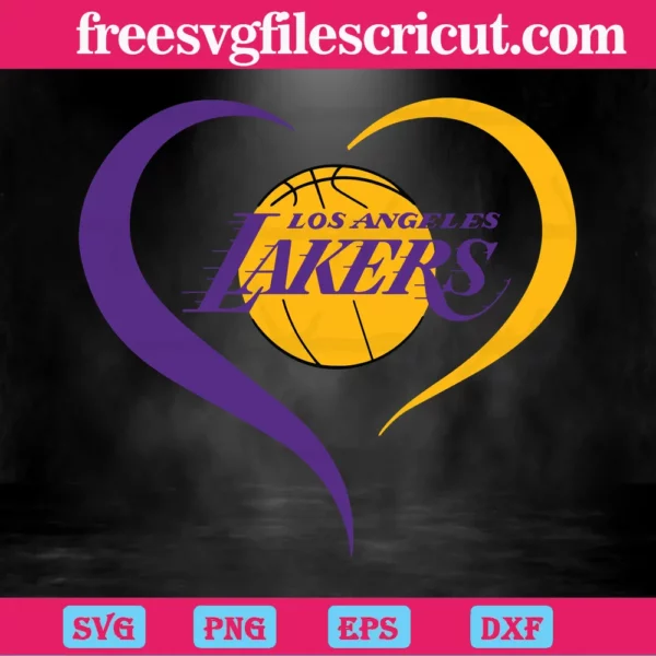 Los Angeles Lakers Heart, High-Quality Svg Files - free svg files for ...