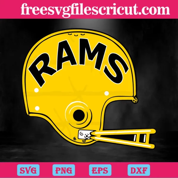 Los Angeles Rams Football Helmet, Vector Svg - free svg files for cricut