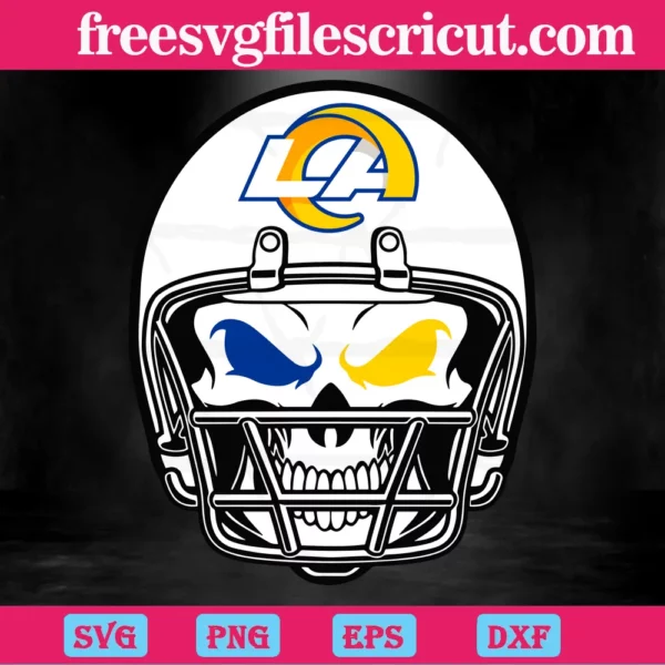 Los Angeles Rams Skull Helmet, Digital Files - free svg files for cricut