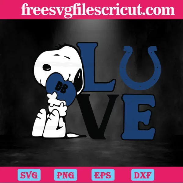 Snoopy Love Indianapolis Colts, Svg Png Dxf Eps - free svg files for cricut