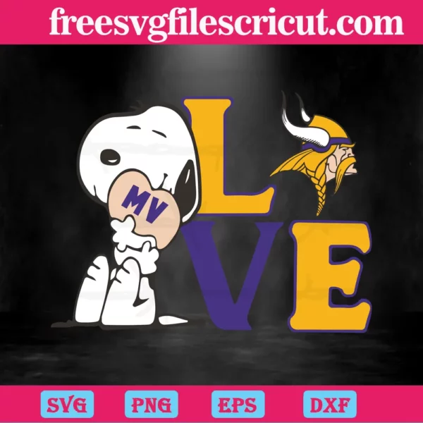 Snoopy Love Minnesota Vikings, Svg Png Dxf Eps Digital Files - free svg ...