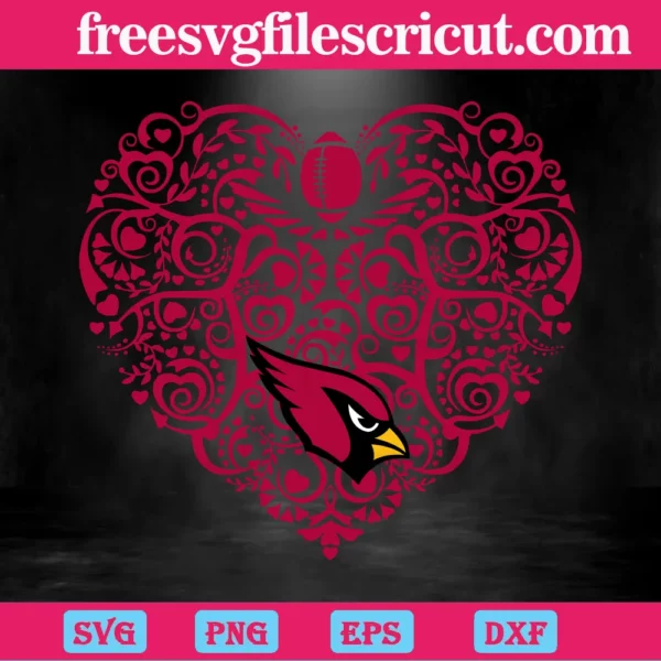 Arizona Cardinals Football Heart, Svg Png Dxf Eps Cricut Silhouette ...