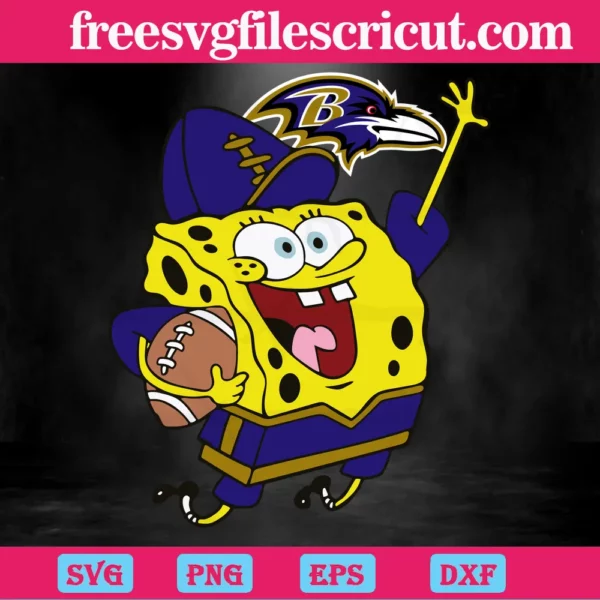 Baltimore Ravens Football Spongebob, Svg Png Dxf Eps Digital Download ...