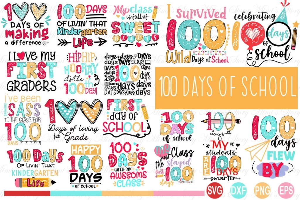 100 Days Of School Bundle Svg - free svg files for cricut