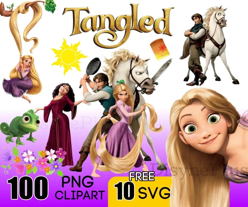 100 Disney Tangled Rapunzel png bundle - free svg files for cricut