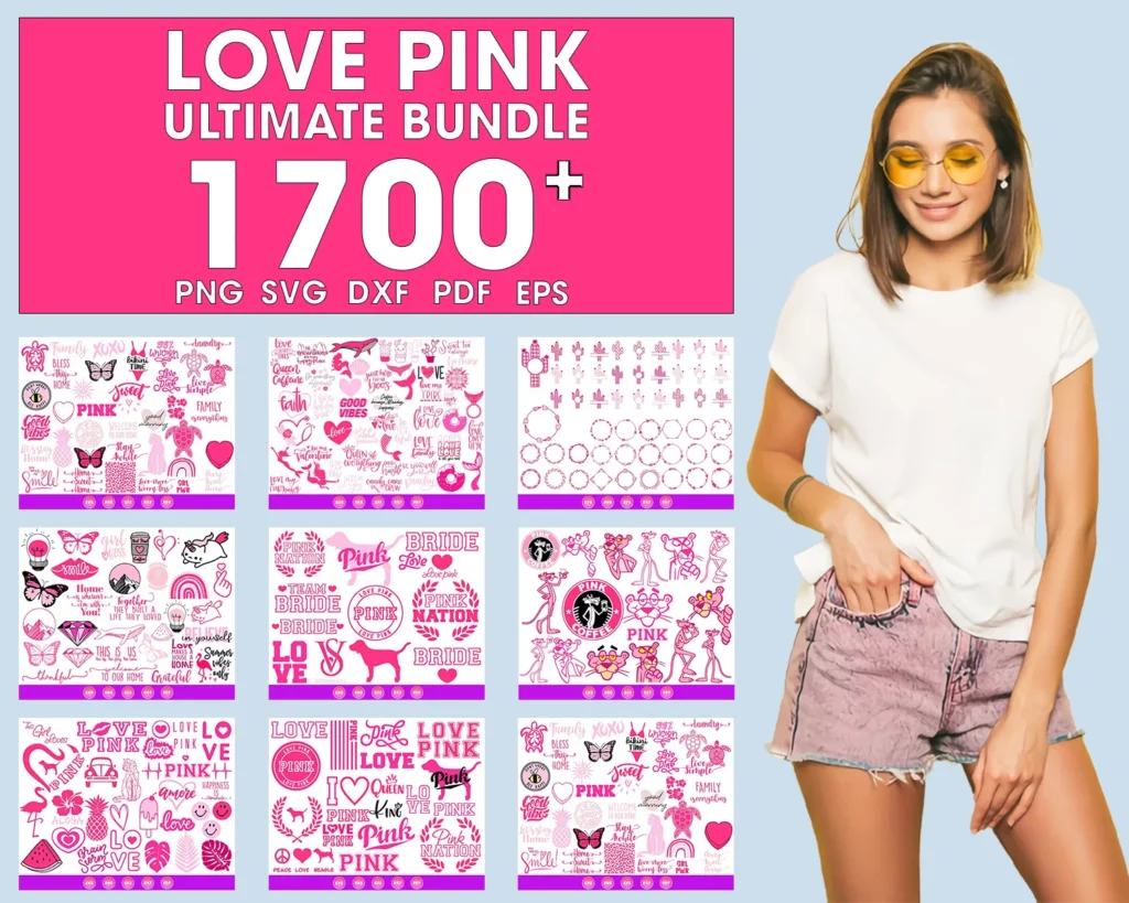 1700 File Love Pink Svg Bundle - free svg files for cricut