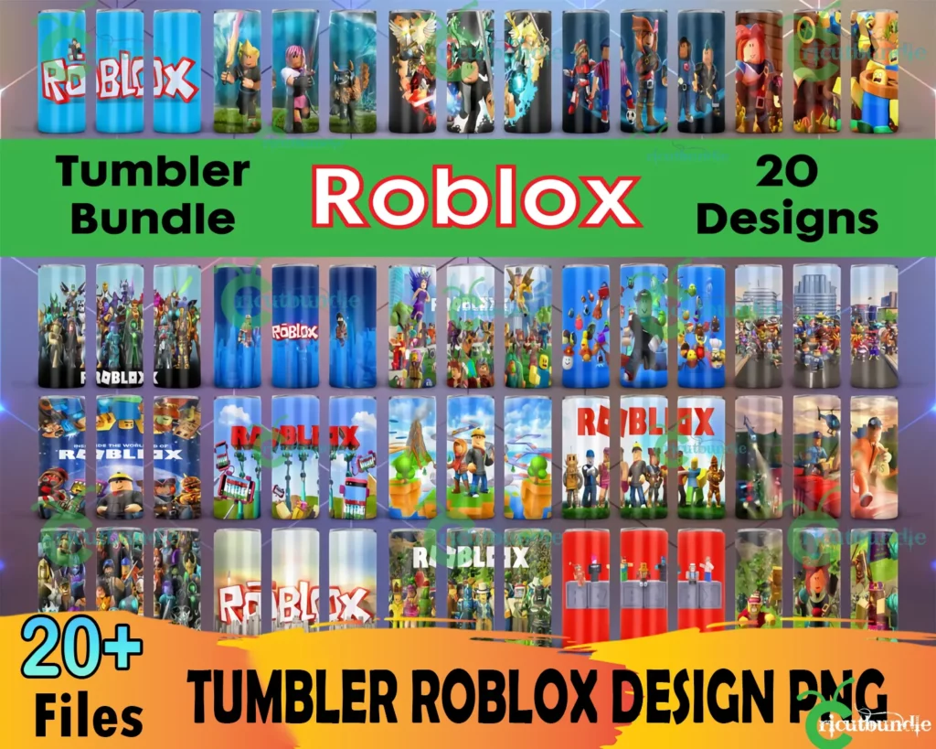 20 Roblox Tumbler PNG Bundle - free svg files for cricut