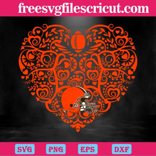 Cleveland Browns Football Heart, Svg Png Dxf Eps Cricut - free svg ...