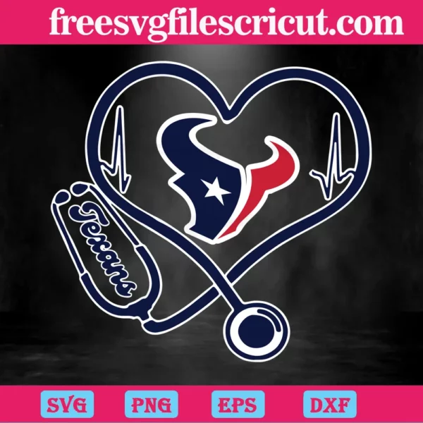Houston Texans Heart Stethoscope, Svg Files - free svg files for cricut