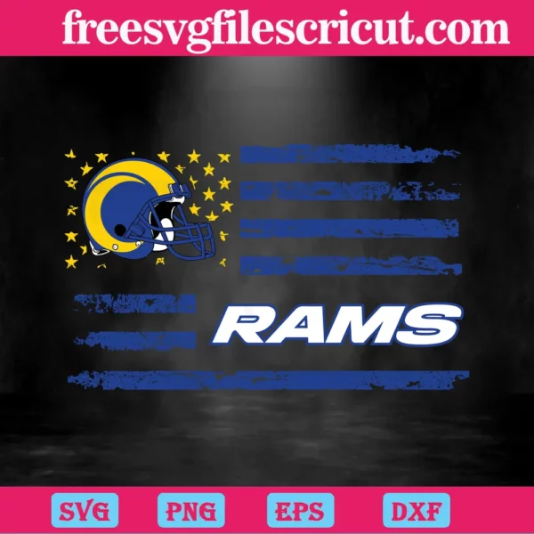 Los Angeles Rams Helmet Logo Flag, Laser Cut Svg Files - free svg files ...