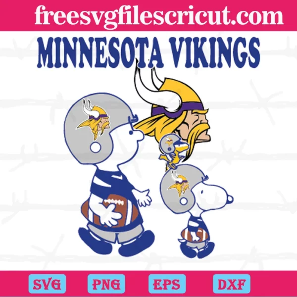 Minnesota Vikings Charlie Brown And Snoopy, Layered Svg Files - free ...