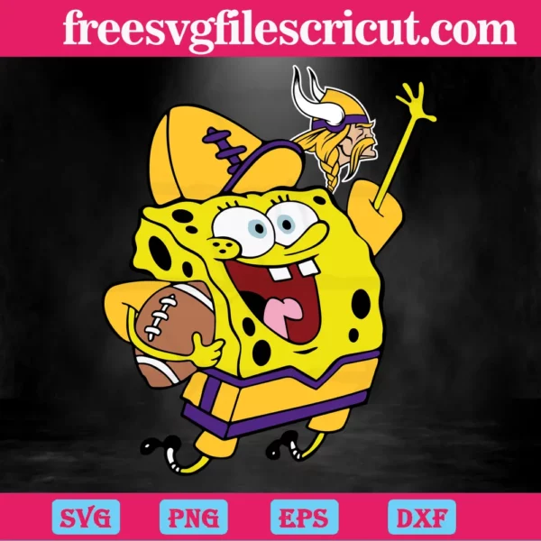 Minnesota Vikings Football Spongebob, Svg Designs - free svg files for ...