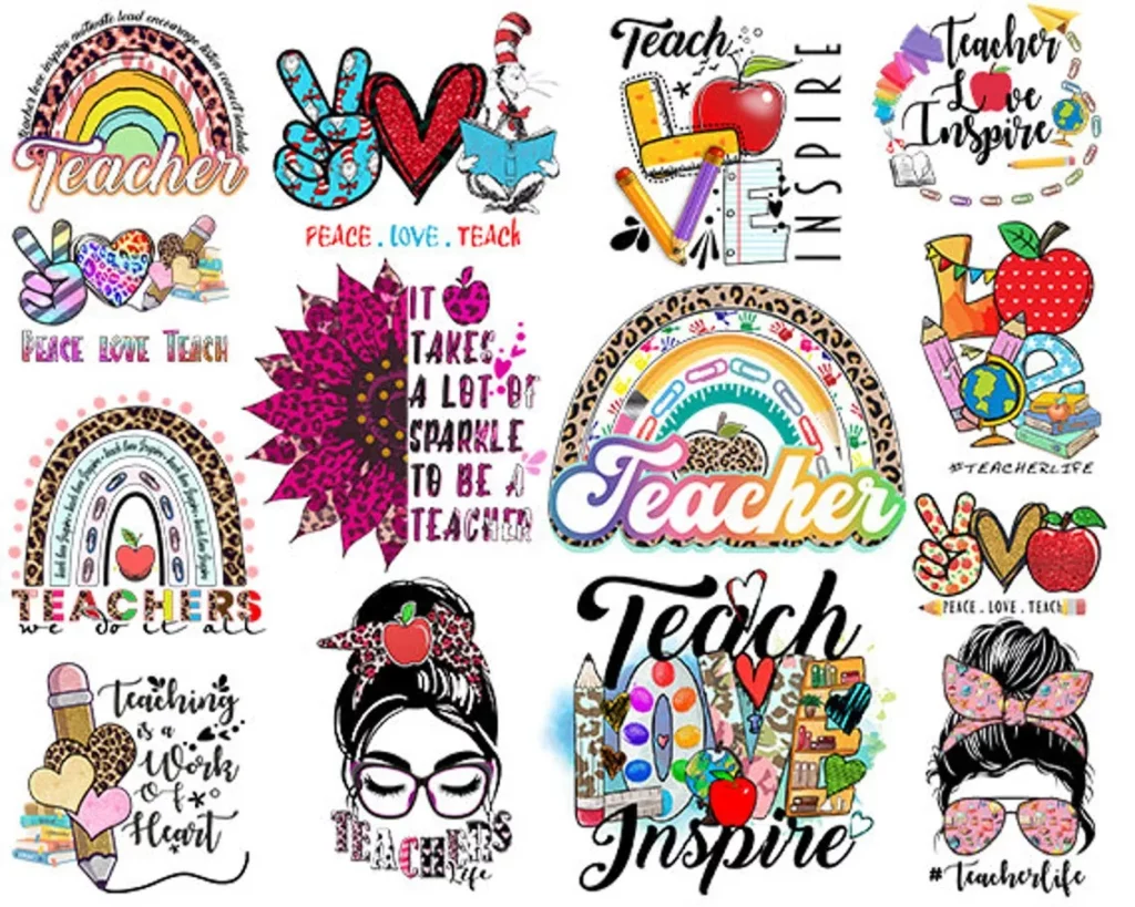 Teacher Sublimation Designs PNG Bundle - free svg files for cricut