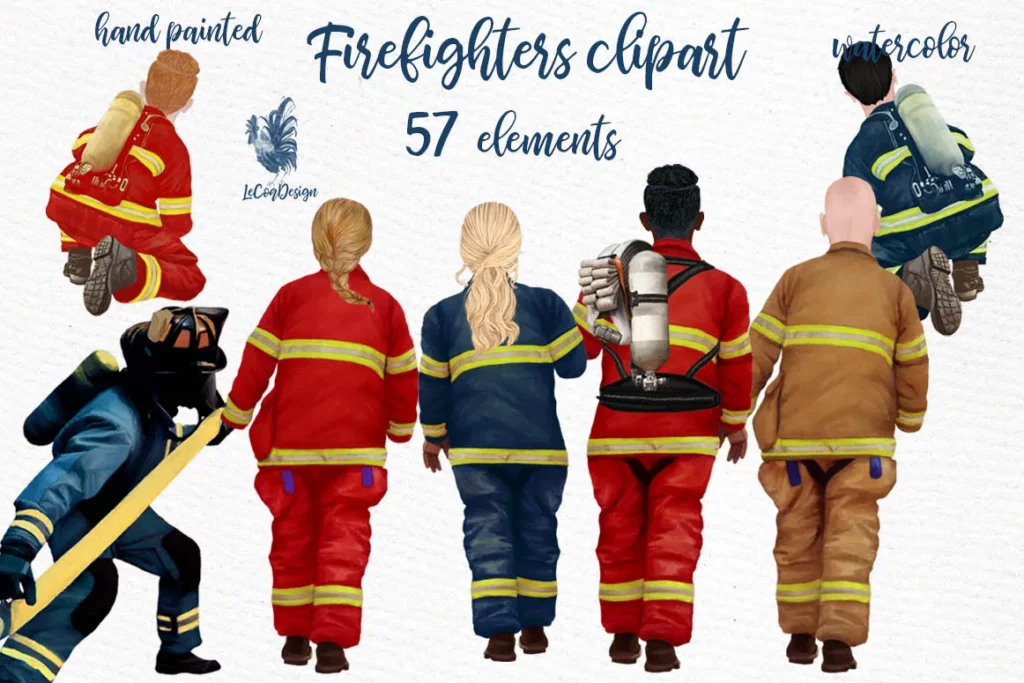 Watercolor Firefighter Clipart Png - free svg files for cricut