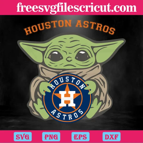 Houston Astros Baby Yoda, Premium Svg Files - free svg files for cricut